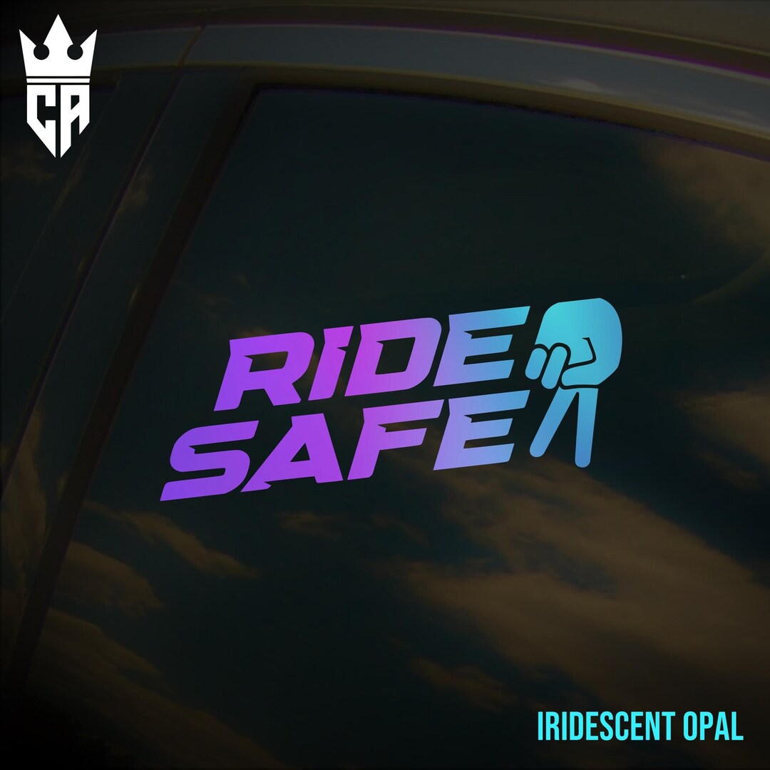 Ride Safe Motorcycle Wave 2 Fingers Down Sticker, Die-cut Vinyl Decal ...