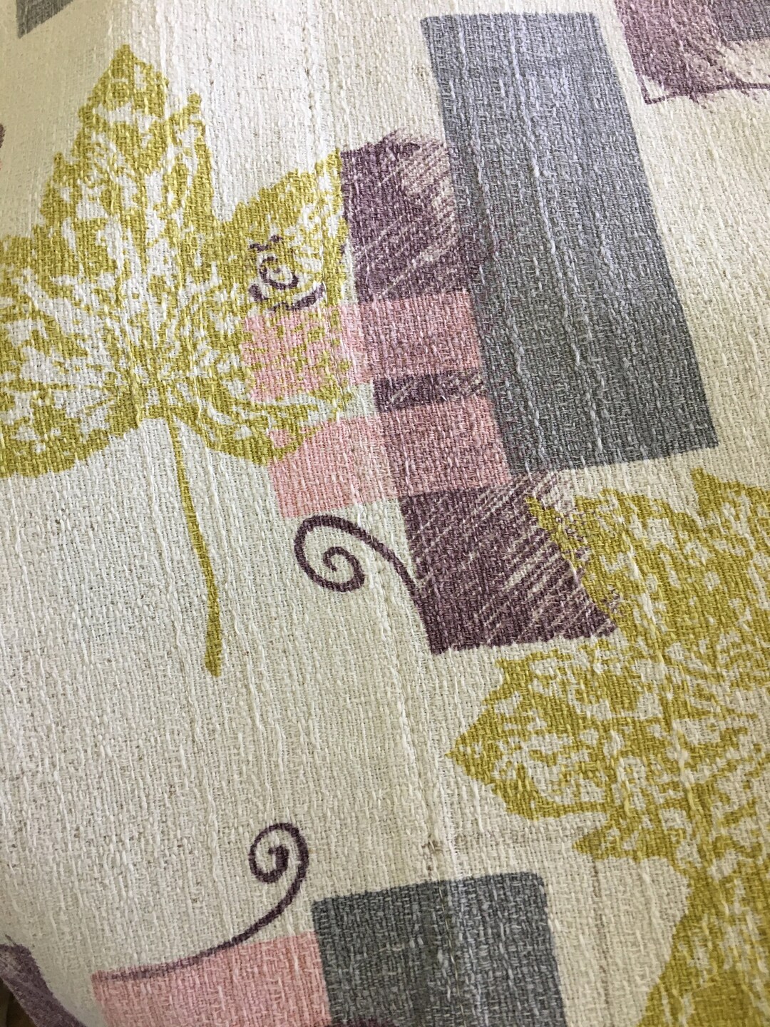 Barkcloth Panels Vintage 1950's Four Lg Panels Two Valances Approx 11 ...