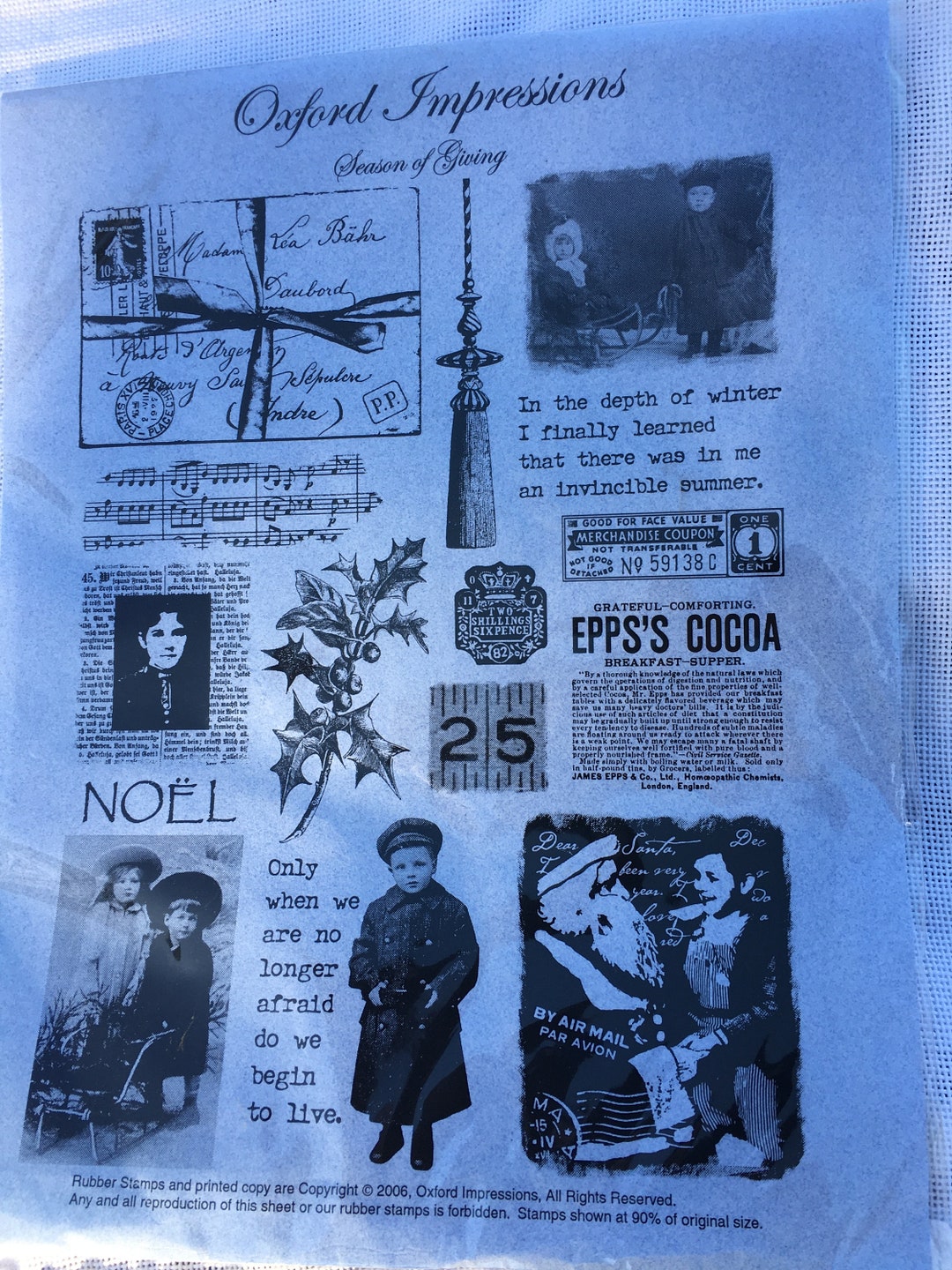 Rubber Stamps Sheet Oxford Impressions season of Giving NEW Set of 16 ...