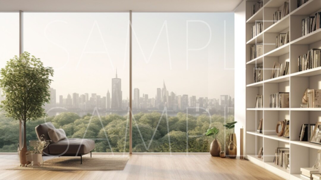 Zoom Virtual Background | Bookcase | Home Office | Professional ...