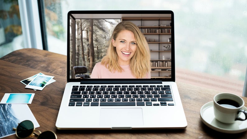 Zoom Virtual Background | Bookcase | Home Office | Professional ...