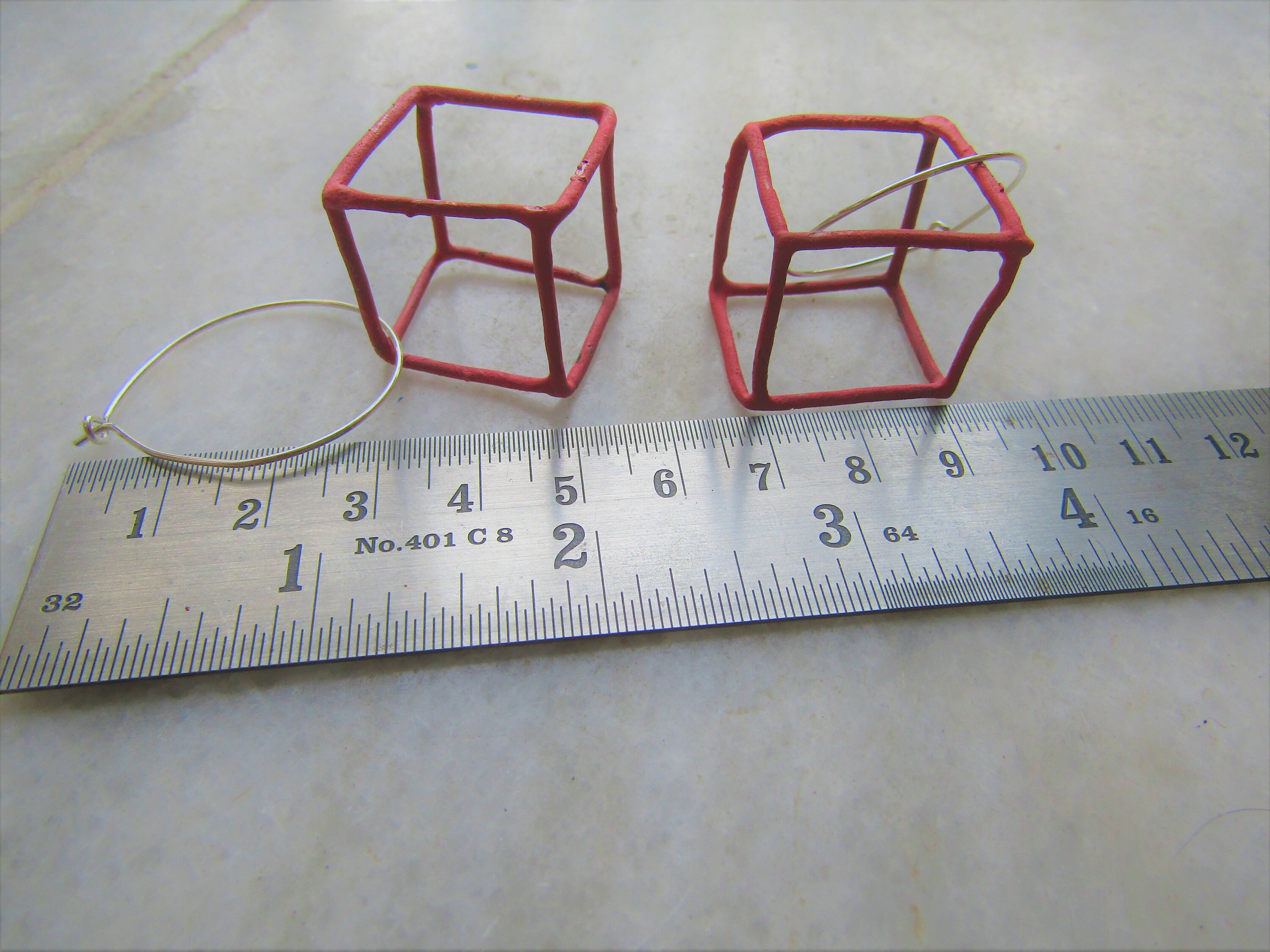 Cube Earrings Cube Jewelry Geometric Jewelry Long Earrings - Etsy New ...