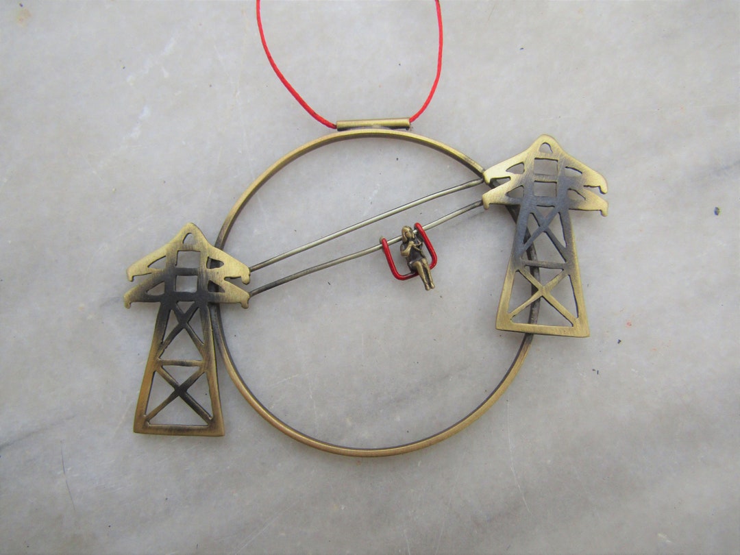 Steampunk Ski Lift Necklace: Electric Pylon Jewelry, Gift for Skier - Etsy