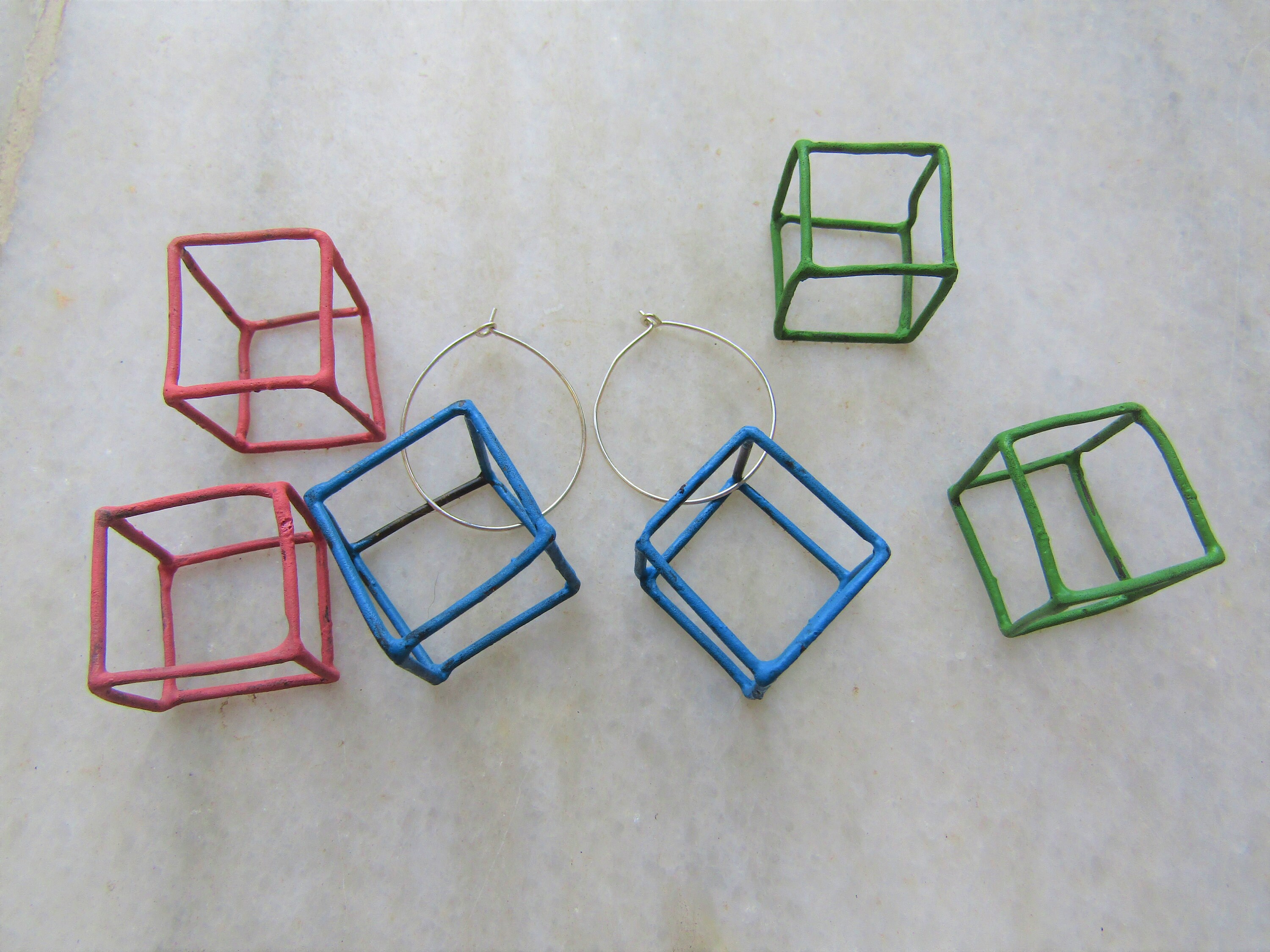 Cube Earrings Cube Jewelry Geometric Jewelry Long Earrings - Etsy New ...