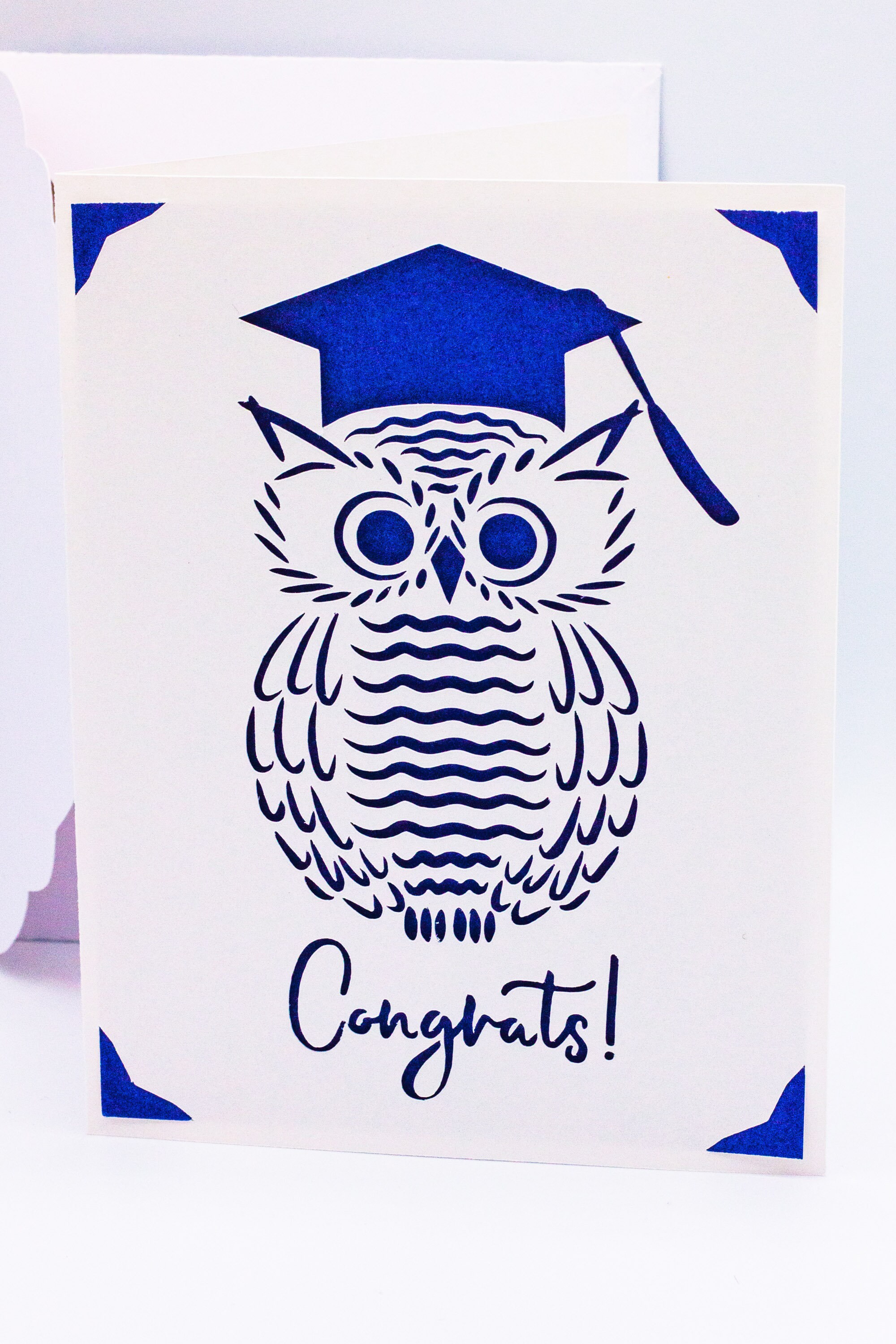 Graduation Card SVG Wise Owl With Graduation Cap Congrats - Etsy