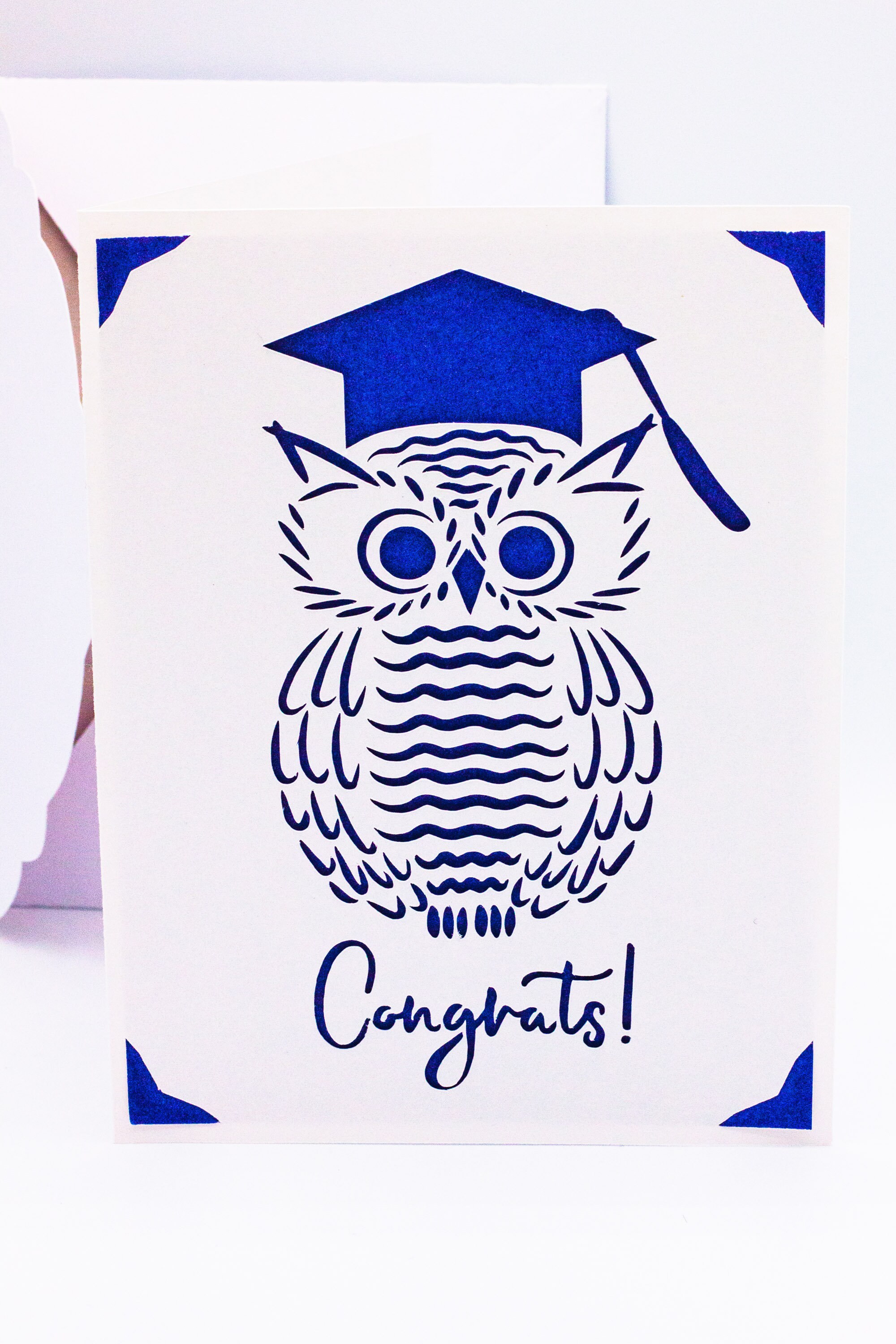 Graduation Card SVG Wise Owl With Graduation Cap Congrats - Etsy