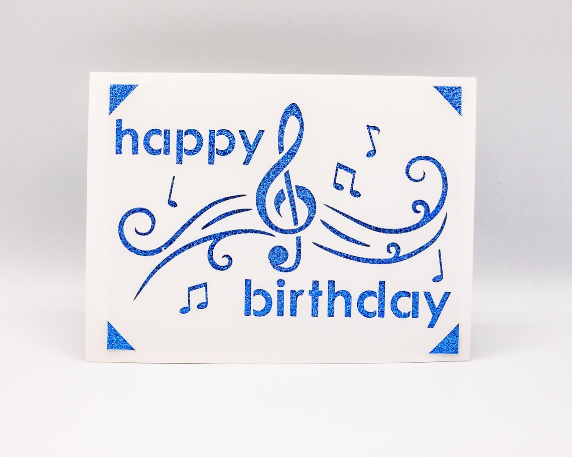 Birthday Card SVG Music Note Musical Happy Birthday Cut | Etsy Singapore