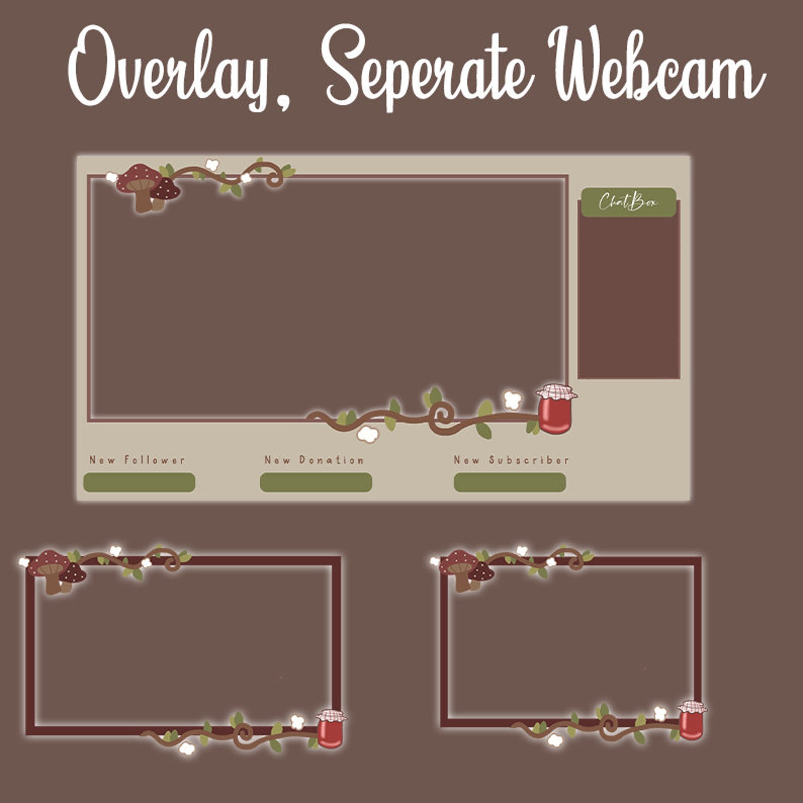 Cottagecore Themed Twitch Package/cozy/mushroom/cottagecore/gamer ...