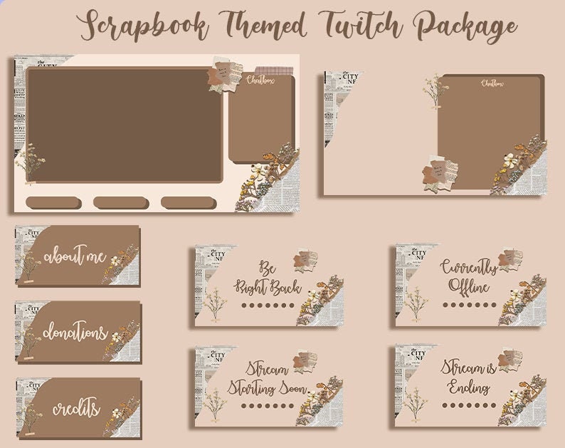 Scrapbook Themed Twitch Package Alerts Panels Banners - Etsy