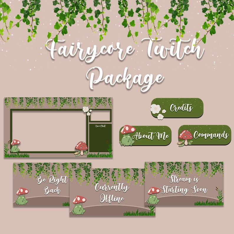 Fairycore Themed Twitch Package/cozy/mushroom/fairycore/frog/twitch ...