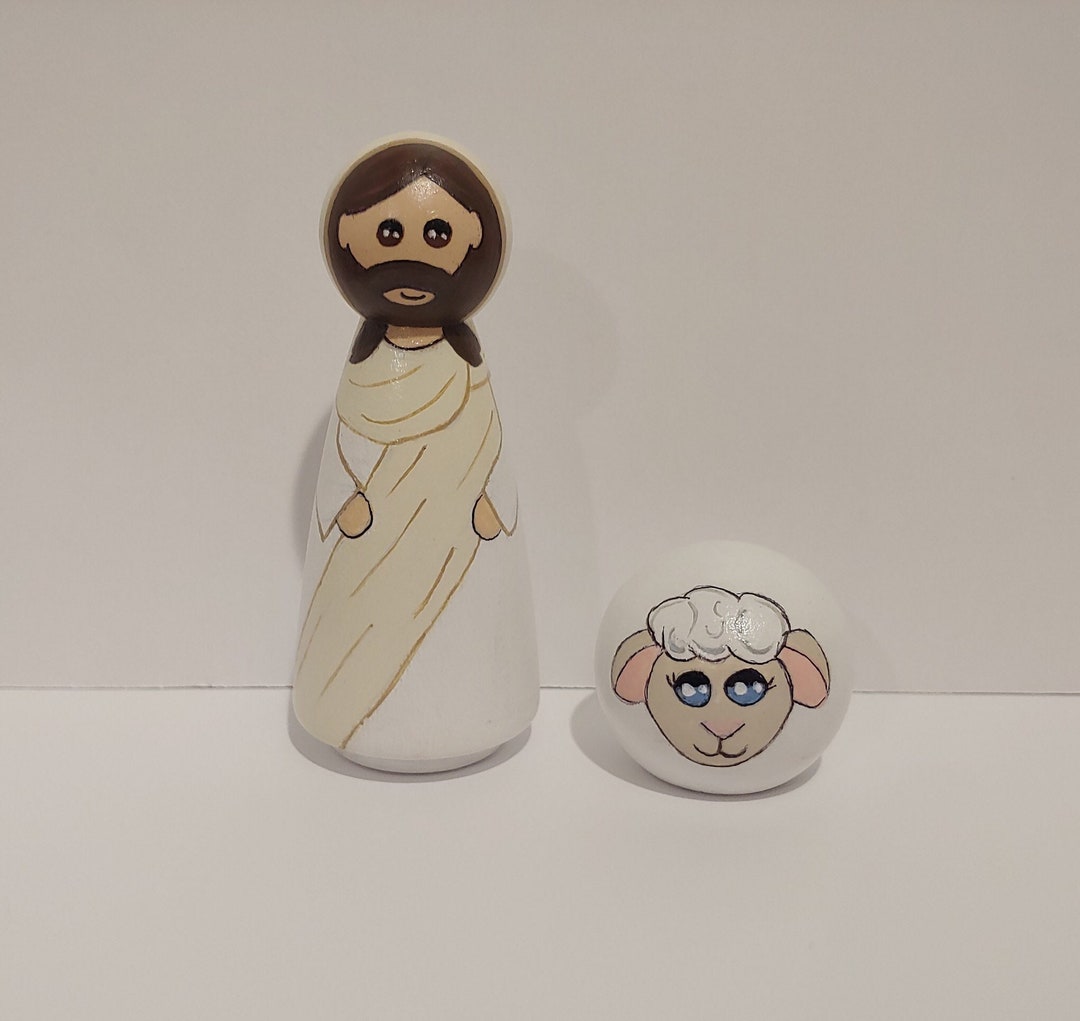 Jesus & Lamb Easter Peg Doll - Etsy