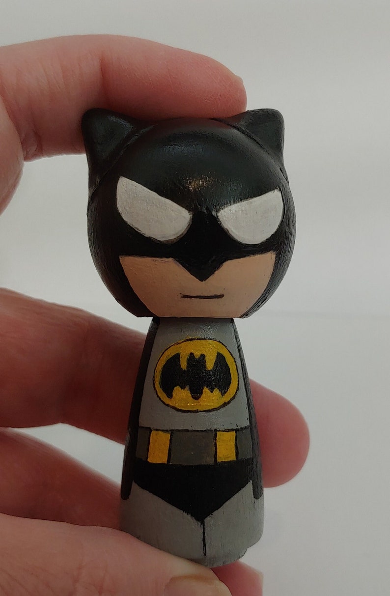 Batman Peg Doll; Kokeshi Style - Etsy
