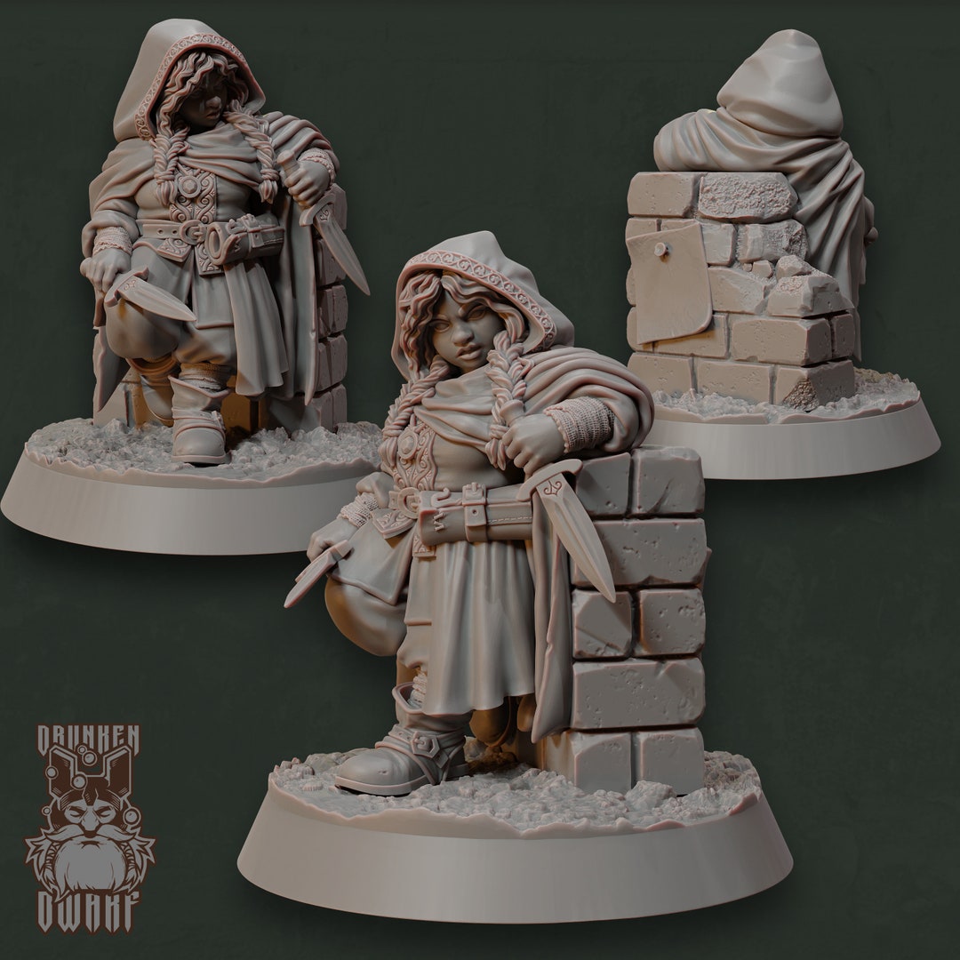 Halfling Rogue - Drunken Dwarf Miniatures - Etsy