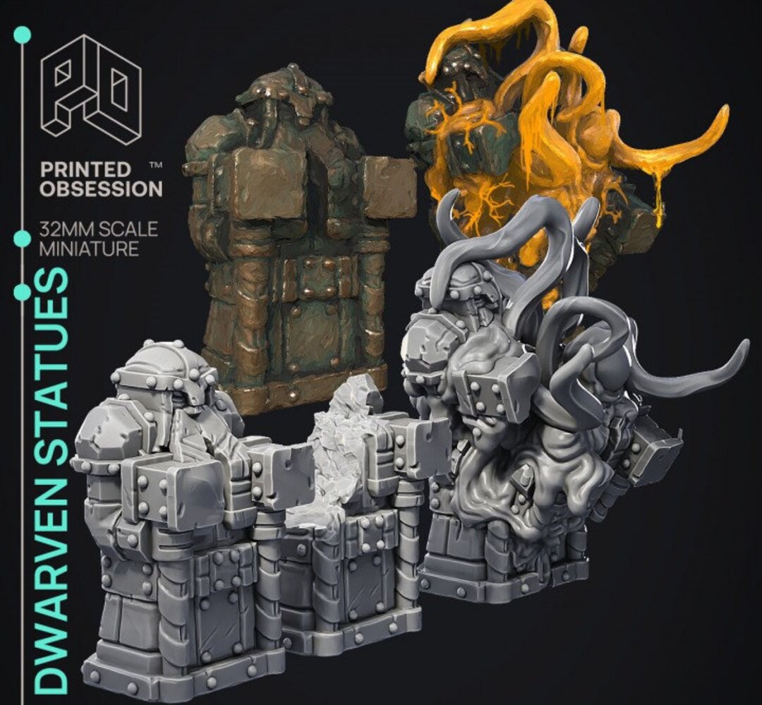Dwarven Statues - Scrap Waste Creatures by Printed Obsession, 3D ...