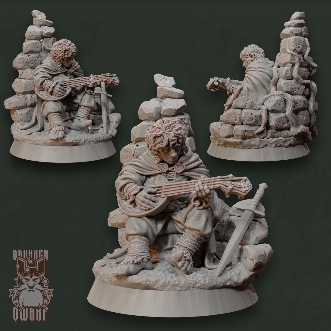 Halfling Bard - Drunken Dwarf Miniatures - Etsy
