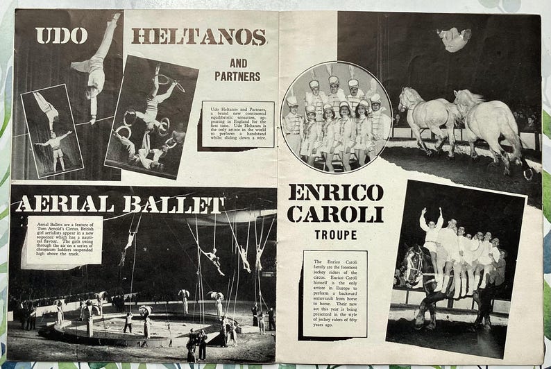 3 X Vintage Circus Original Programmes, Printed In1950's - Etsy