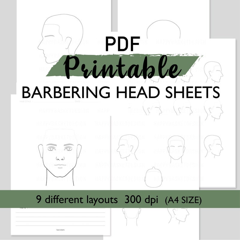Barber Head Template - Etsy