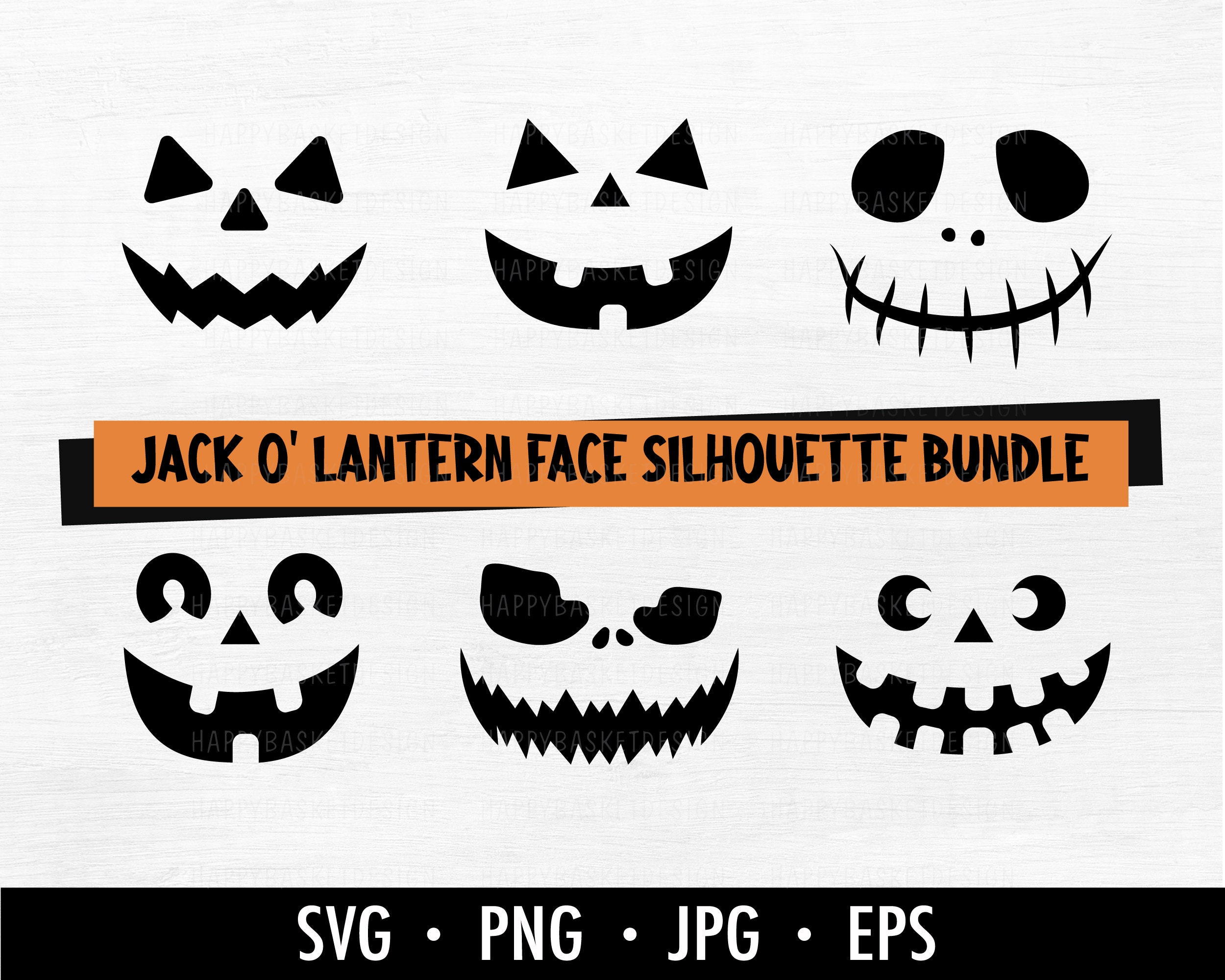 Jack O Lantern Face Svg Bundle, Pumpkin Face Cut File, Halloween Cut ...