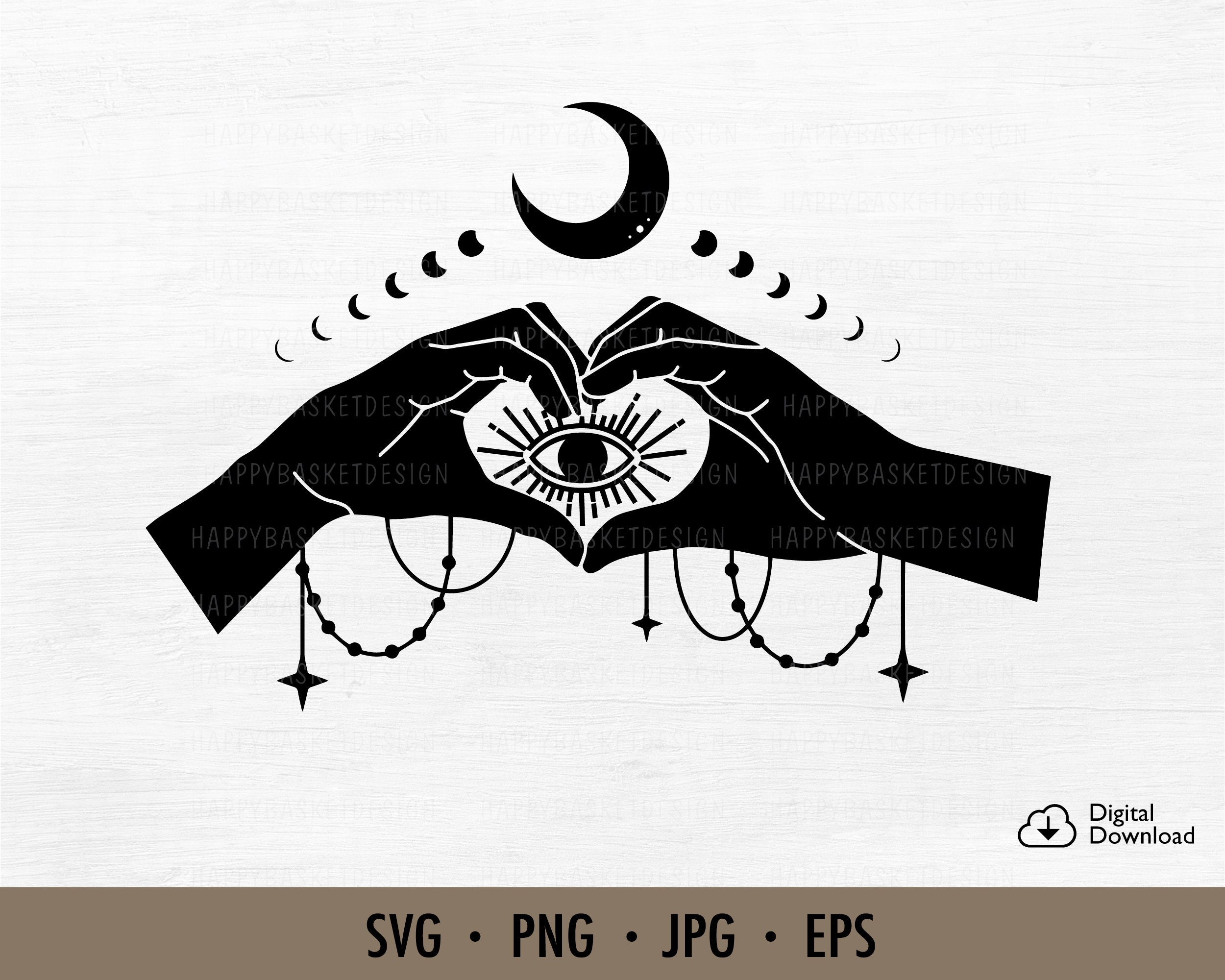 Witch Hand With Third Eye SVG. Mystical Symbol Cut File, Evil Eye Svg ...