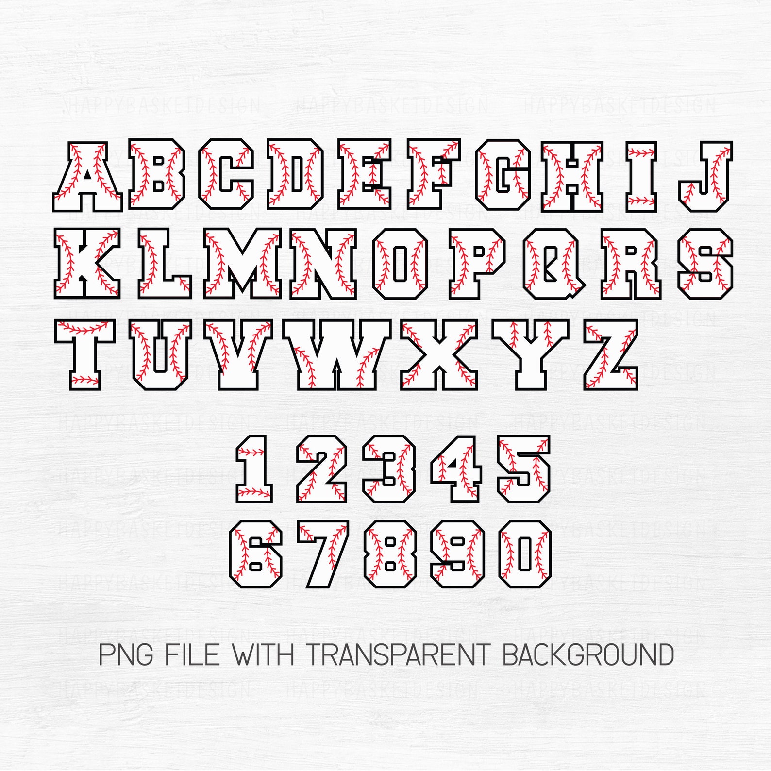 Baseball Sport Alphabet Letters PNG, Commercial Use,alphabet Clipart - Etsy