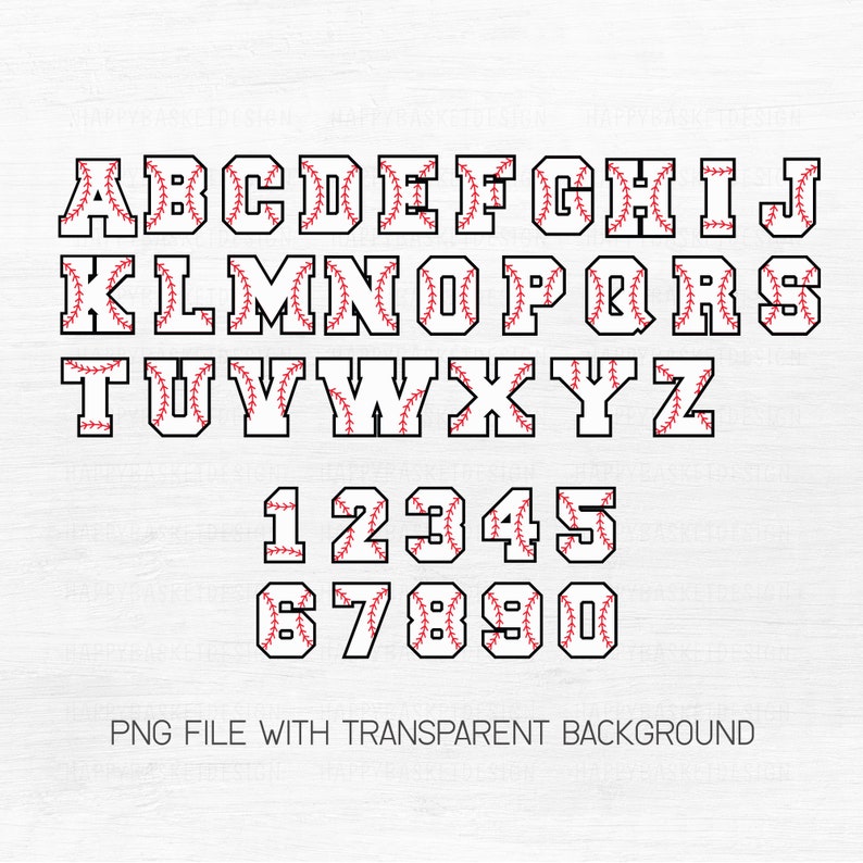 Baseball Sport Alphabet Letters PNG, Commercial Use,alphabet Clipart - Etsy