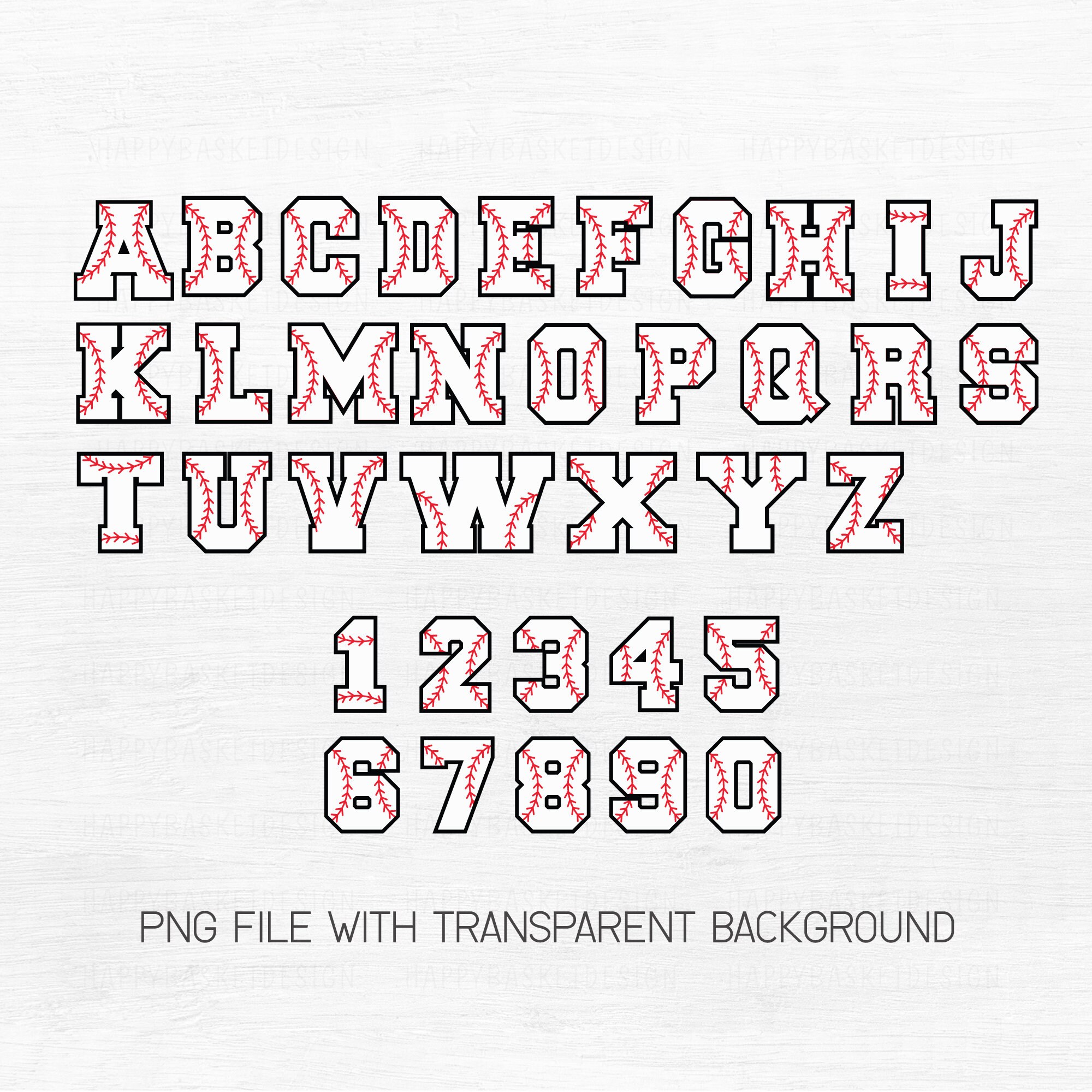 Baseball Sport Alphabet Letters PNG, Commercial Use,alphabet Clipart - Etsy
