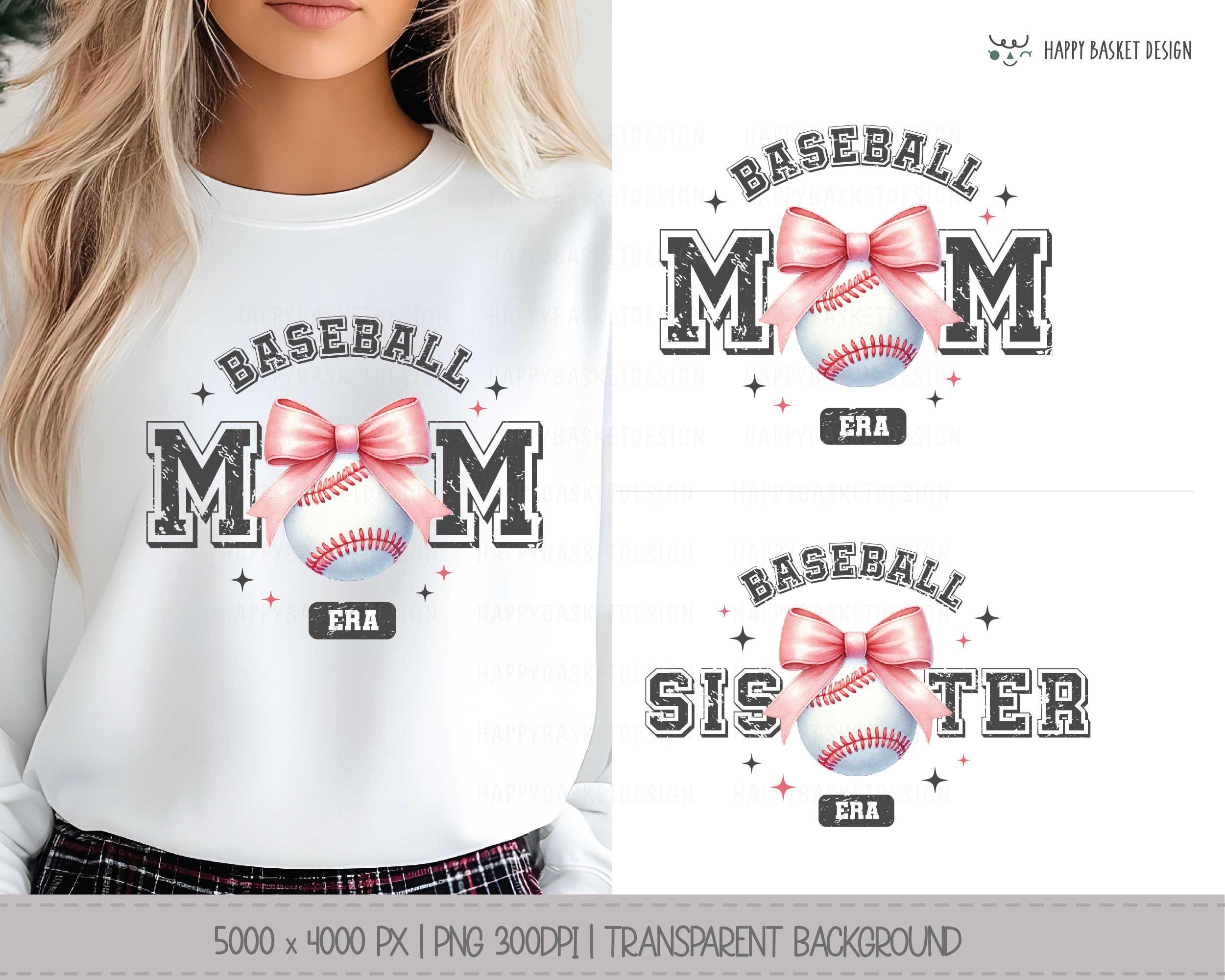 Baseball Mom & Sister PNG Bundle | Girly Baseball Sister With Coquette ...