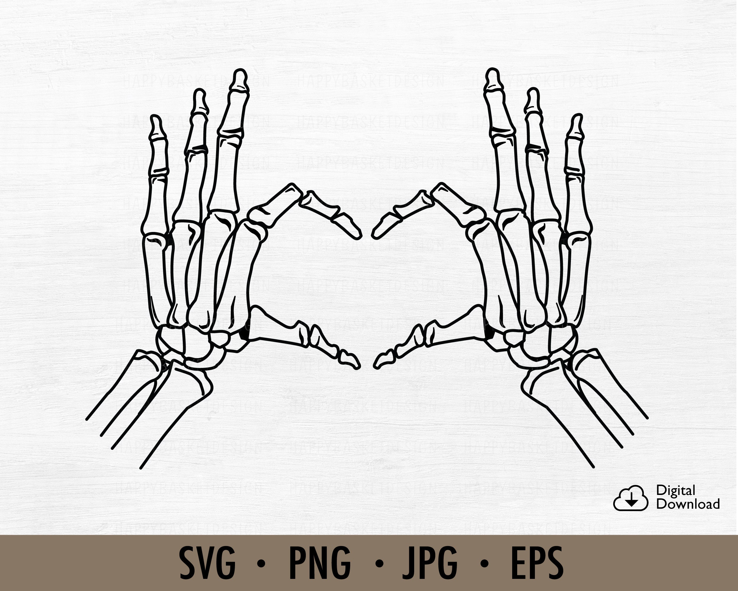Skeleton Hand Drawing Simple