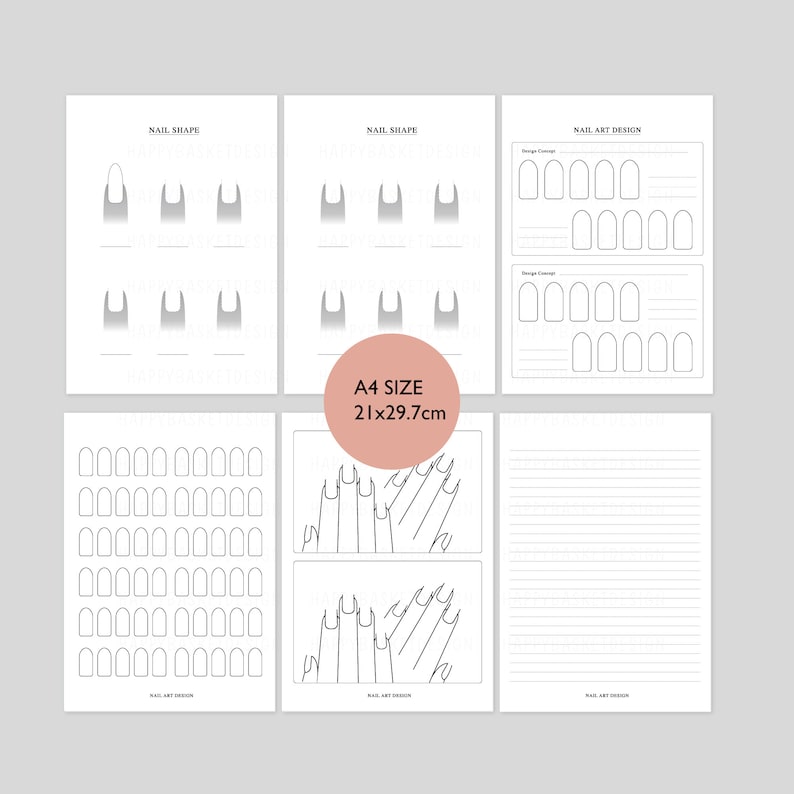 Nail Art Design Planning Template PDF DOWNLOAD A4 Size Nail Art ...