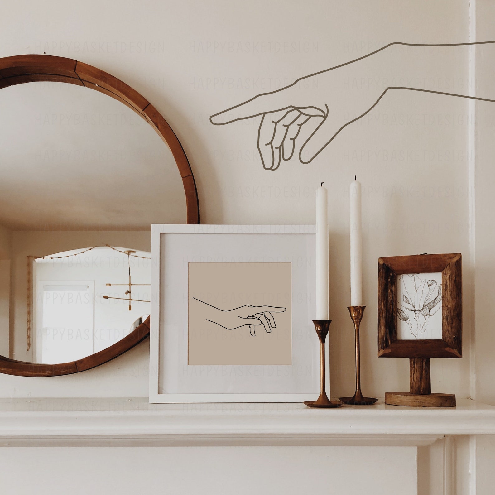 Gestures Hand Svg Bundle 4 Silhouette and Line Svg, Cricut File, Witch ...