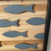 Framed Wooden Fish Wall Decor, Painted Wooden Fish School, Coastal ...