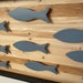 Framed Wooden Fish Wall Decor, Painted Wooden Fish School, Coastal ...