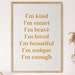Affirmations for Kids, Yellow Motivational Print, I Am Loved Print ...