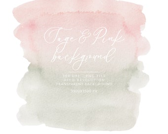 Sage Green Background, Pastel Pink Clipart, Splash Clipart, Peach Green ...