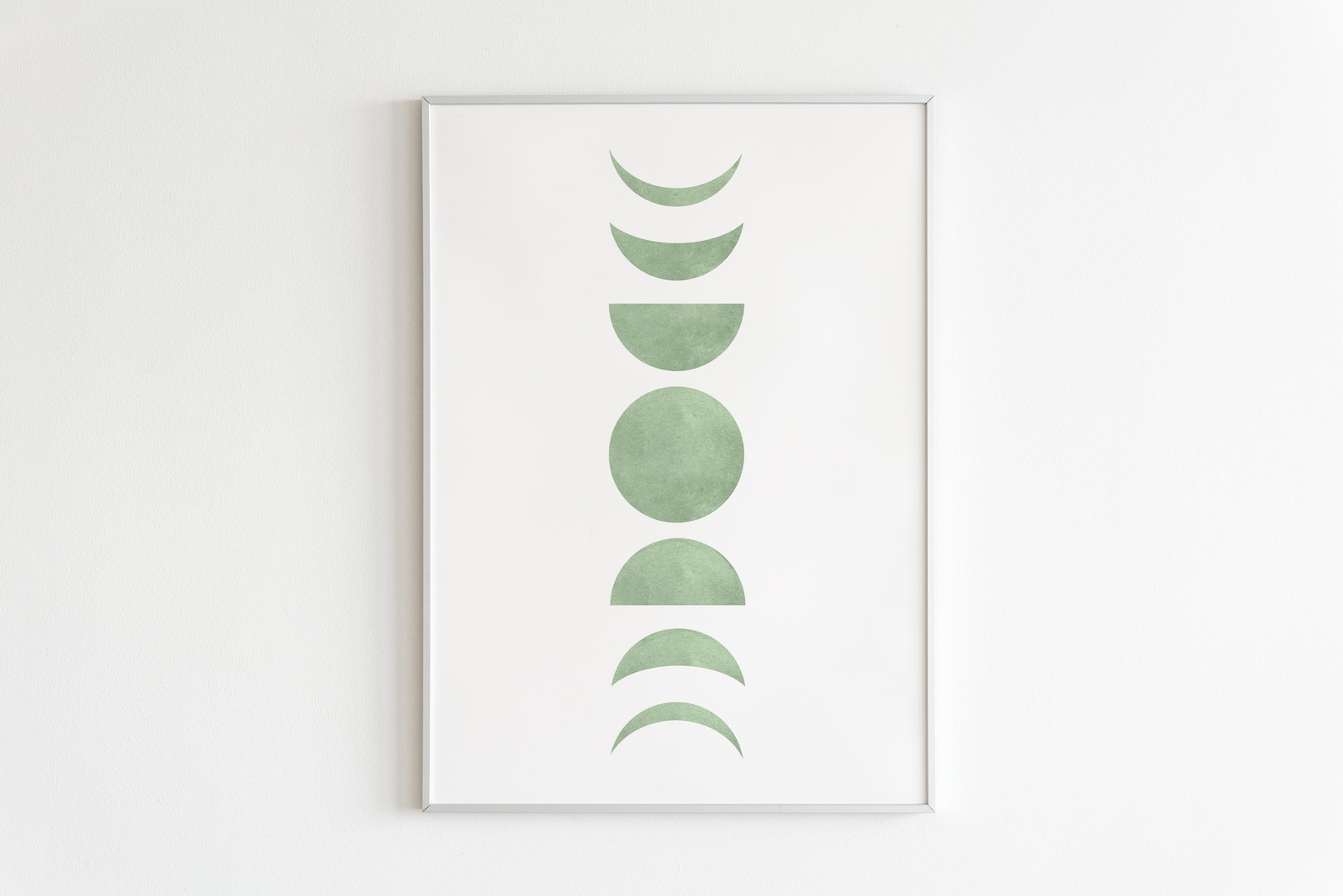 Sage Green Moon Phase Decor Boho Wall Art Mid Century - Etsy