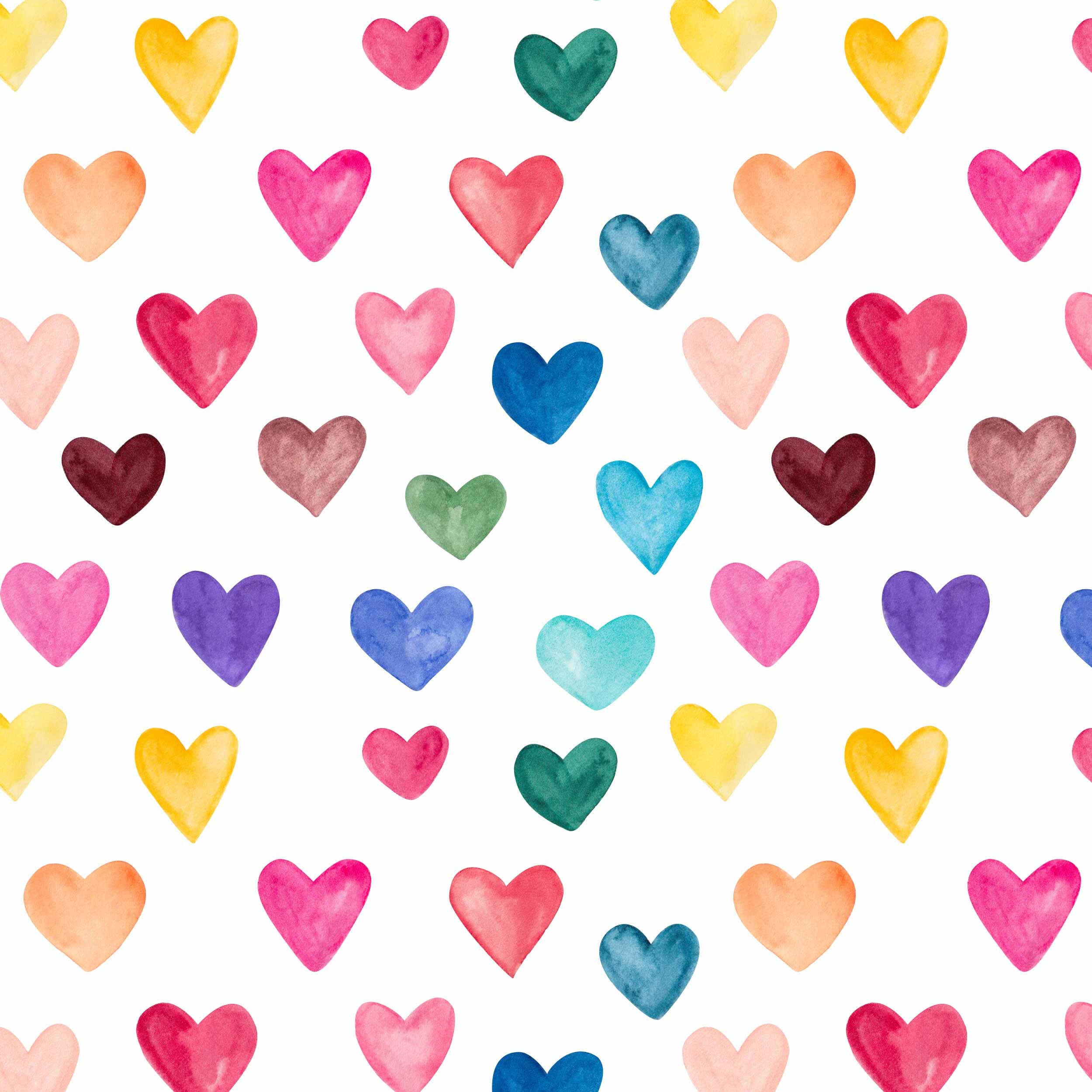 Watercolor Colorful Hearts Clipart Pastel Pink PNG Valentine's Day Red ...