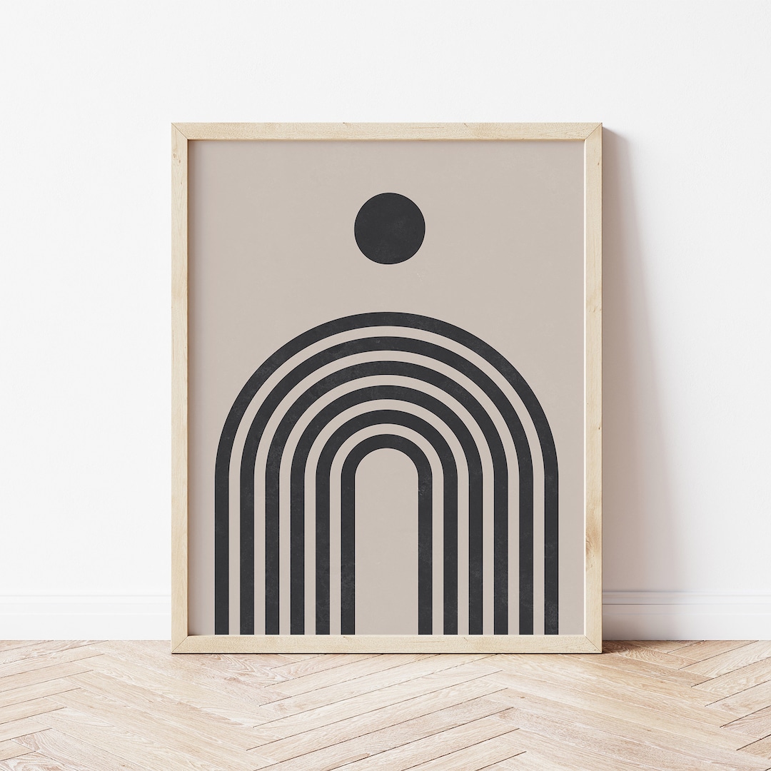 Mid Century Modern Print, Boho Wall Decor, Neutral Color Print, Arch ...