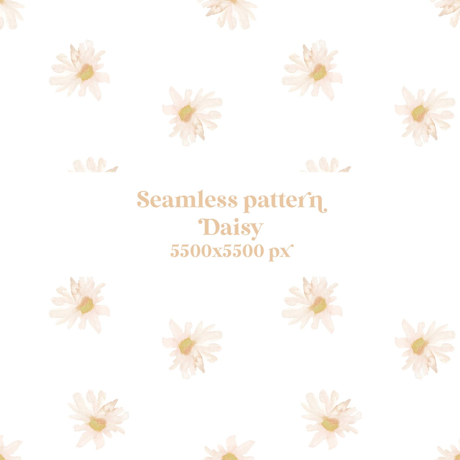 Watercolor Daisy Floral Digital Paper Soft Taupe Flower Seamless ...