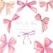 Watercolor Coquette Bows Clipart Pastel Pink Ribbon PNG Cute Soft Girl ...