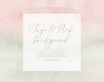 Sage Green Background, Pastel Pink Clipart, Splash Clipart, Peach Green ...