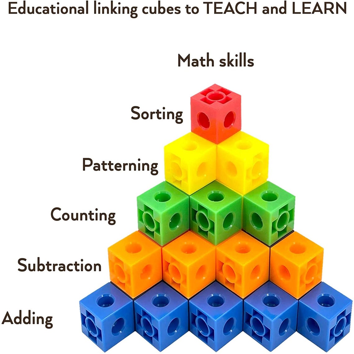 100 Piece Linking Cubes Set for Counting Sorting Connecting | Etsy