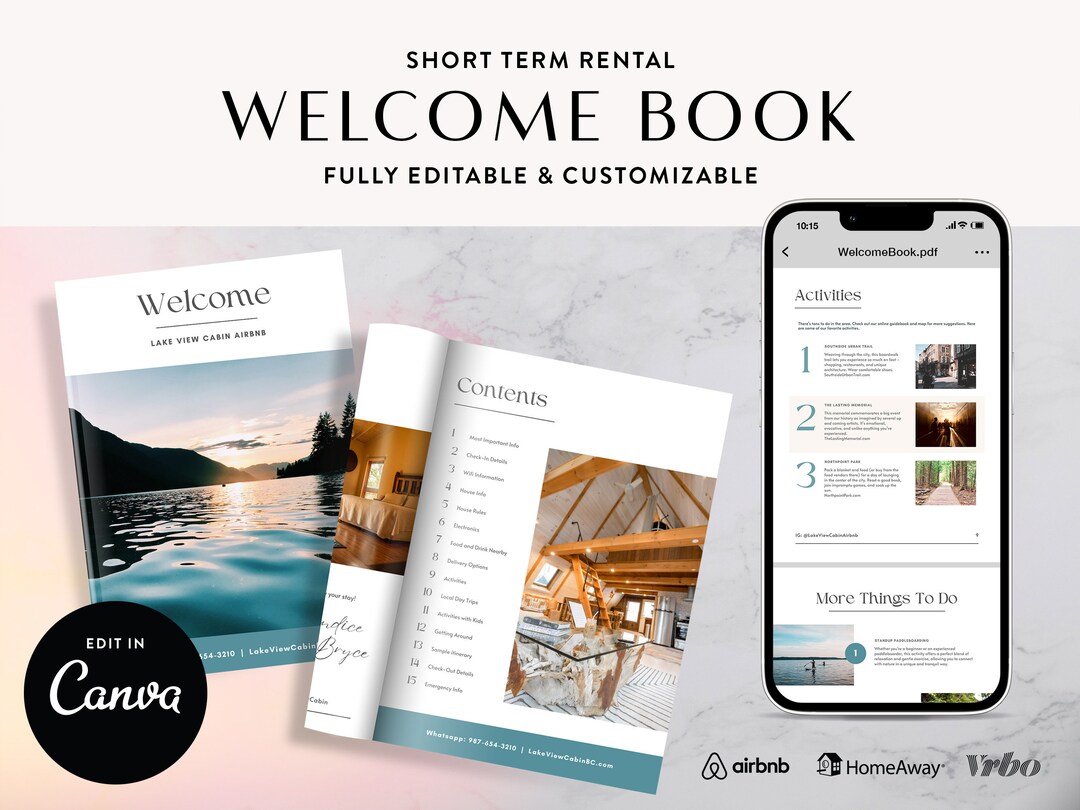 Airbnb Welcome Book Bundle Template, Airbnb VRBO Vacation Rental Guest ...