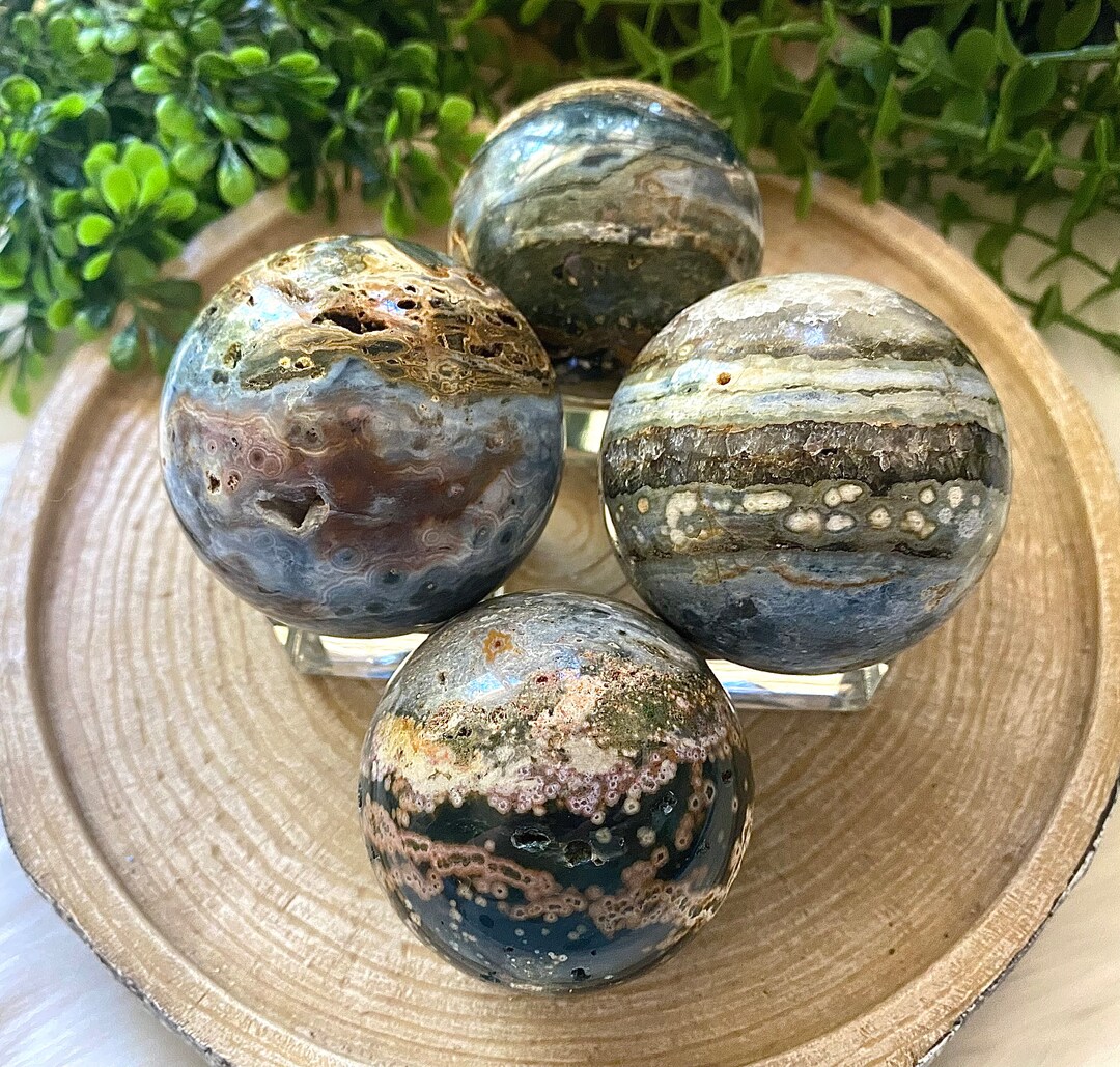 Colorful Ocean Jasper Spheres Healing Crystals for Meditation Reiki ...