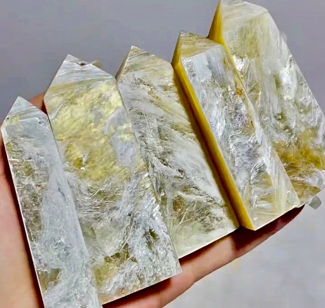 Flashy Golden Mica Tower: Reiki Healing Crystal Decor (3.5-4") - Etsy