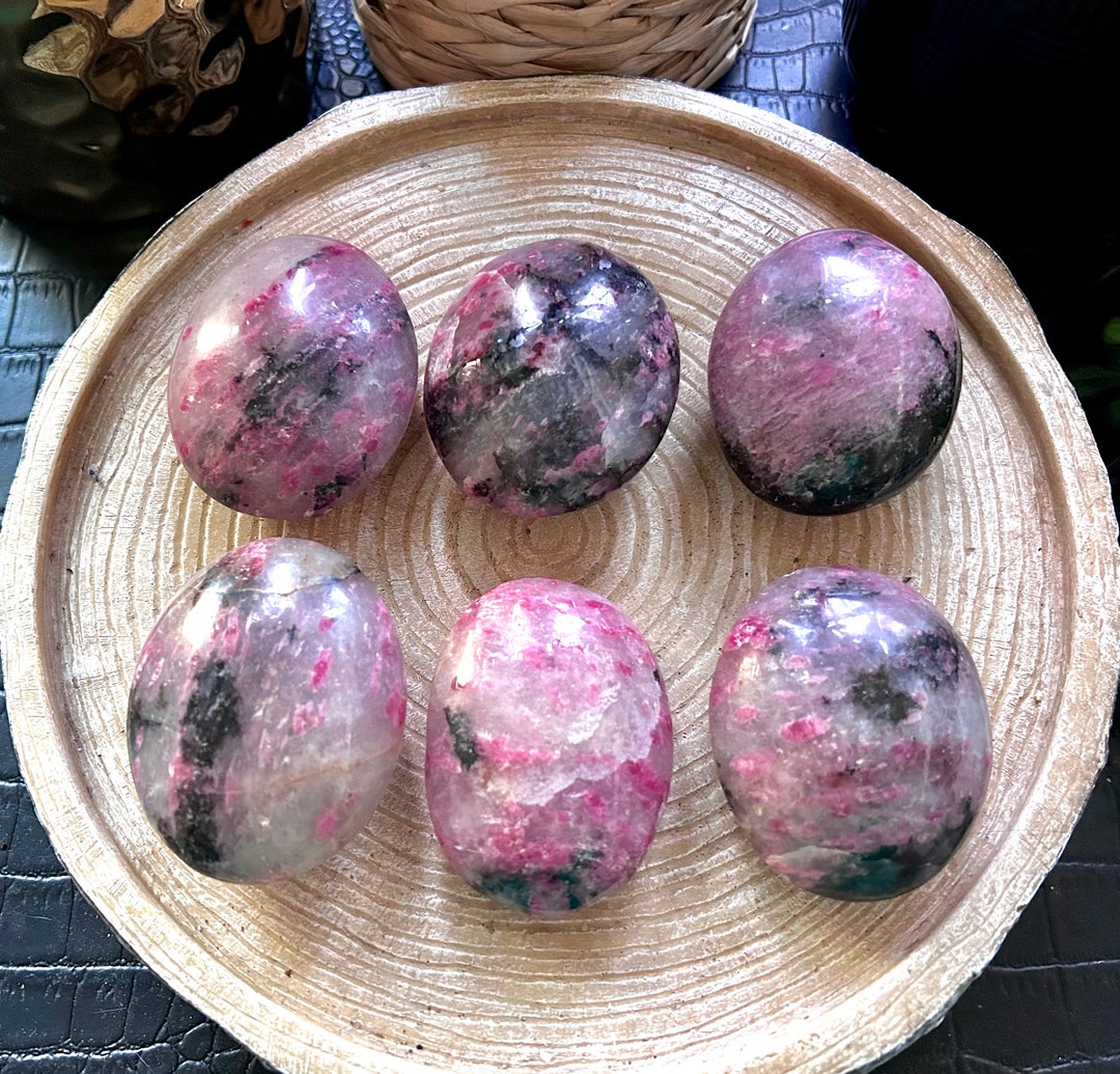 Large Rhodonite in Quartz Palm Stones Healing Crystals for Meditation ...