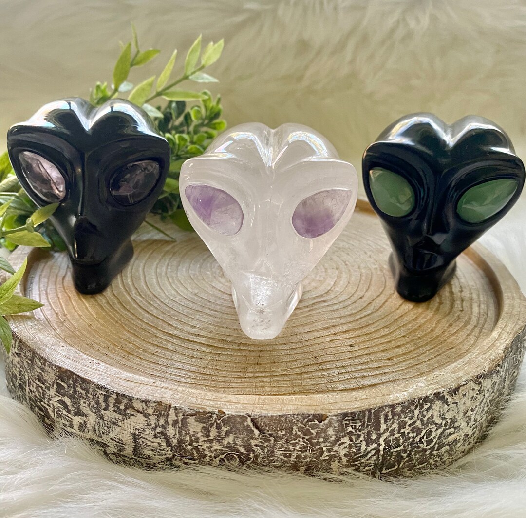 Alien Head Carving | Alien Statue | Healing Crystals for Meditation ...