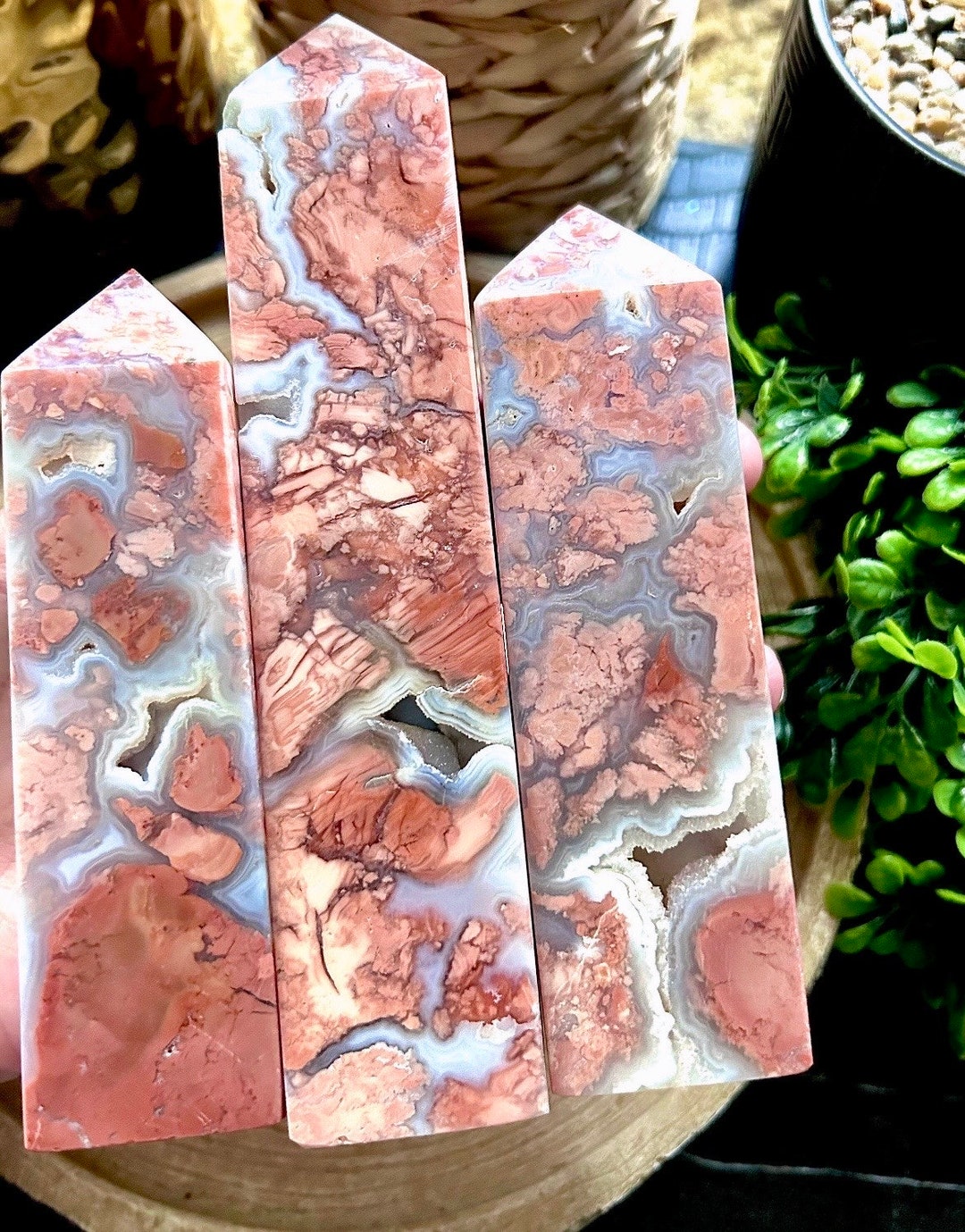 Druzy Cotton Candy Agate Towers Healing Crystals for Meditation Reiki ...