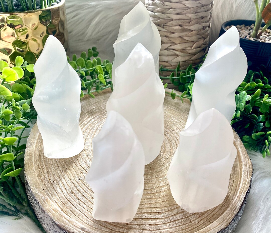 Selenite Flame High Vibe Healing Crystal Spiritual Home Decor Etsy