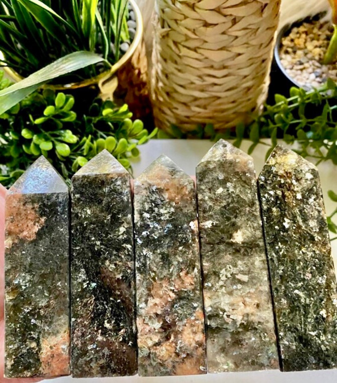 Super Flashy Mica With Sunstone Towers Healing Crystals for - Etsy