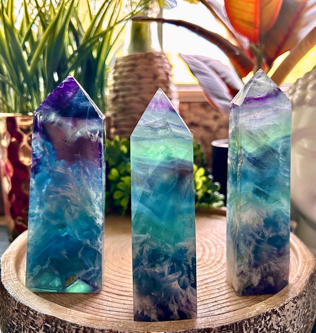 Snowflake Fluorite Towers Healing Crystals for Meditation Reiki ...